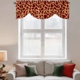 Abstract Line Tie Up Valances Curtain, Retro Pattern Orange Wave Line ...