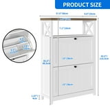 Dextrus White Shoe Cabinet, Modern Entryway Shoe Rack, Tipping Bucket ...