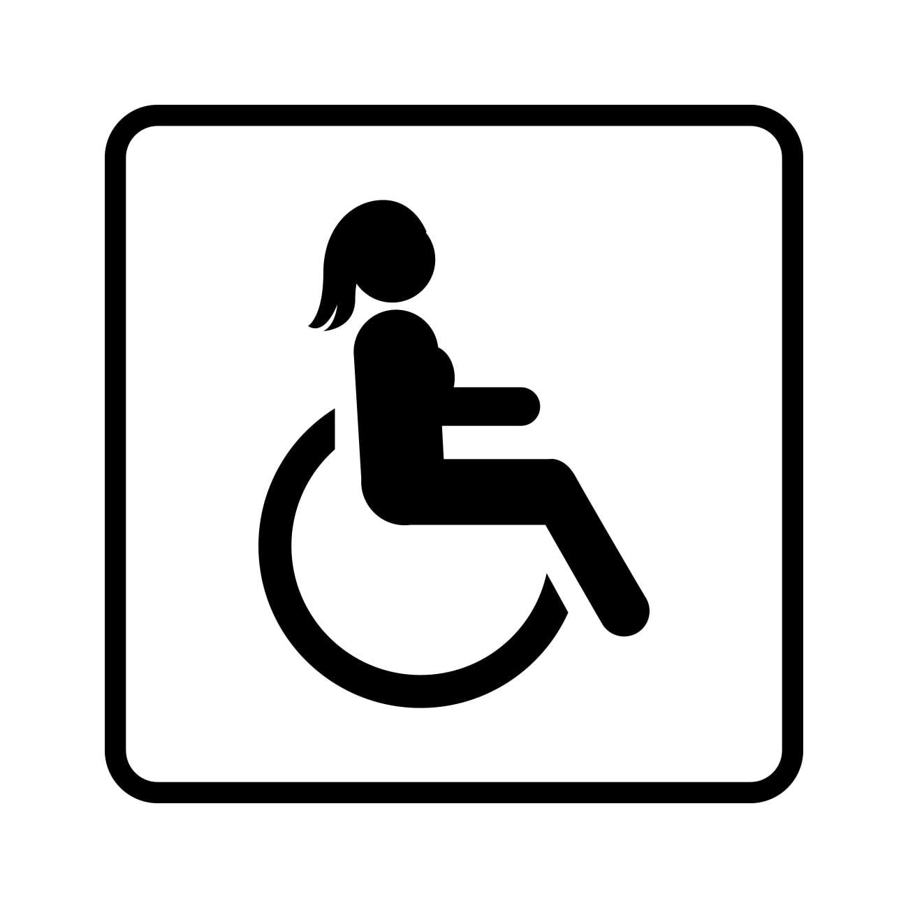 Female Handicap Sticker Decal Die Cut - Self Adhesive Vinyl ...
