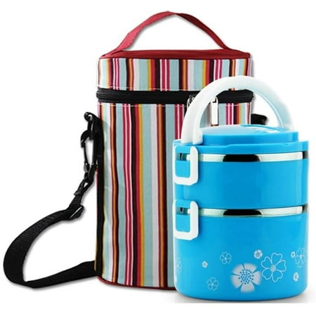 Stackable Stainless Steel Thermal Compartment Lunch Box | 2-Tier ...