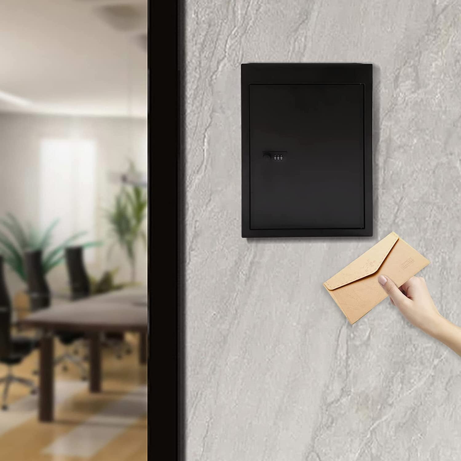 FETCOI Through-The-Wall Mailbox Letter Drop Box,Through-The-Wall ...