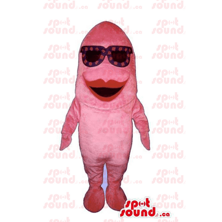 Pink Fish Plush SPOTSOUND Mascot With Red Lips Dressed In Red ...