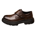 AUDeals Men's Formal Dress Shoes Leather Tuxedo Slip On Block Heel Anti ...