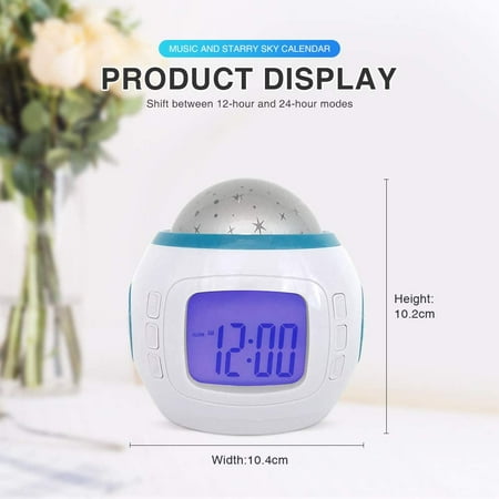 Starry Projection Alarm Clock for Kids,Heavy Sleepers with Natural ...