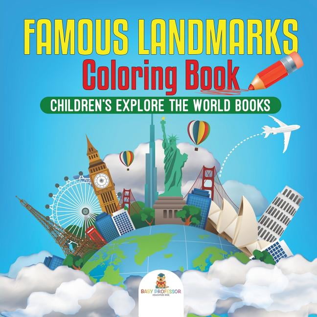 Famous Landmarks Coloring Book Children's Explore the World Books ...