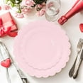 50 Pcs Light Pink Scalloped Paper Plates, 25 × 7'' and 25 × 9 ...
