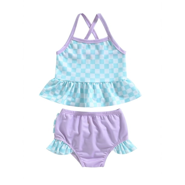 Wassery Toddler Girls 2 Piece Swimsuits 6 12 18 24 Months Baby Girl Summer Ruffle Bikini Set ...