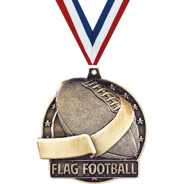 Flag Football Medals, 2" Gold Diecast Flag Football Medal Award 1 Pack ...