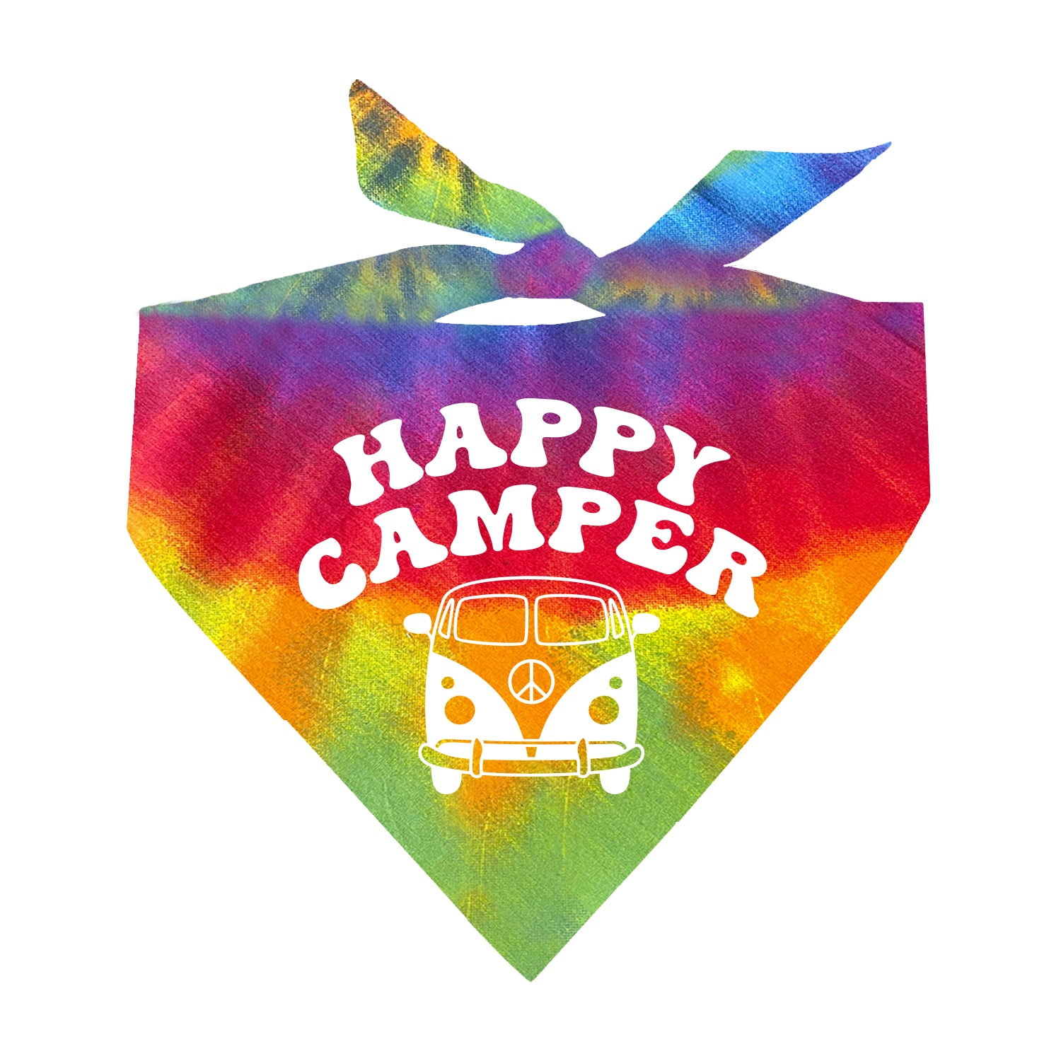 Happy Camper Van Life Scrunch Tie Dye Triangle Dog Bandana - Walmart.com