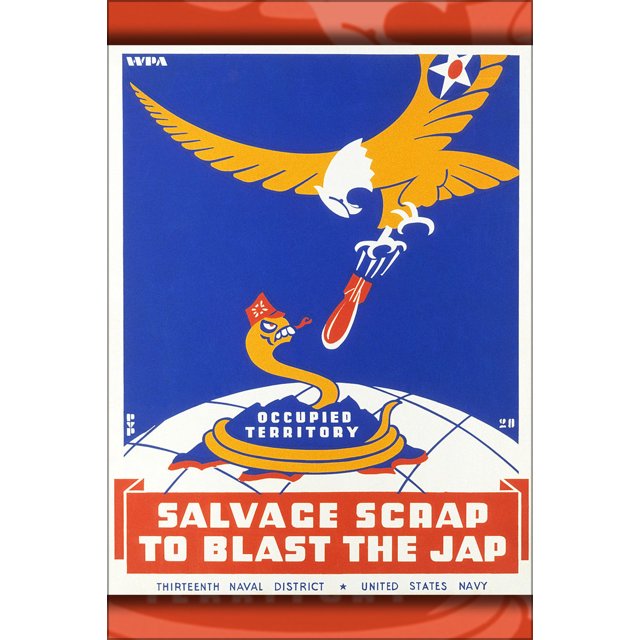 24"x36" Gallery Poster, Salvage Scrap ww2 recycling propaganda poster ...