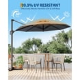 10FT Offset Cantilever Umbrella with Base Windproof 360 Rotation UP50 ...