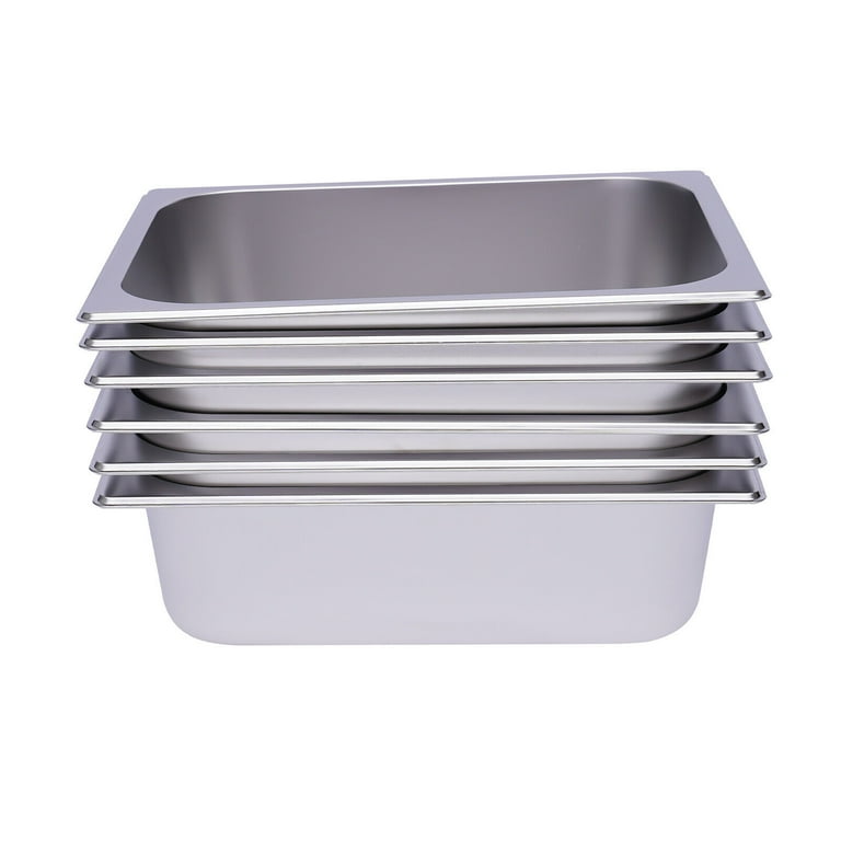 Steam Table Pan : 1/2 Half Size 6 Pack 4 Inch Deep Stainless Steel ...