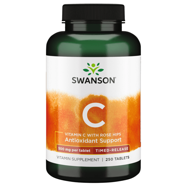 Swanson Timed-Release Vitamin C with Rose Hips Tablets, 500 mg, 250 ...