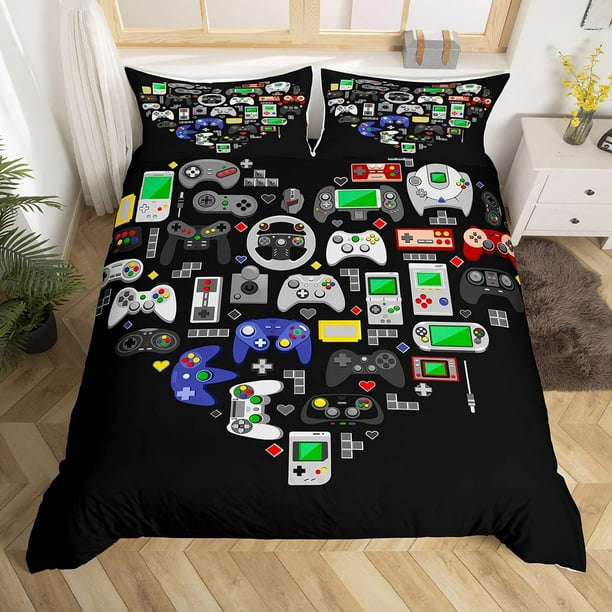 Gamepad Duvet Cover Set Full Size Boys Youth Gamer Comforter Cover ...