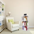 Miumaeov 3 Tier 360° Rotating Bookshelf Stackable Book Shelves Floor ...