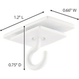 Command Ceiling Hooks 3 Plastic Hooks 4 Foam Strips White, 12 Pack ...