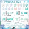 128PCS 4 Colors 4 Style Ocean Theme Transparent Spray Painted Glass ...