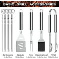 AISITIN 35Pcs BBQ Grill Tools Set with Thermometer, Steel Fork, Tongs ...