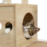 Pefilos 50" Modern Cat Tree for Indoor Cats with Grab Posts Fully ...