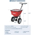 Wisykoke 100 LBS Push Broadcast Spreader, 12FT Spreading Width, 13" All ...