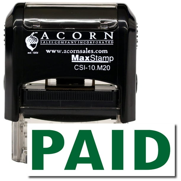 Self-Inking Paid Stamp with Green Ink - Walmart.com - Walmart.com