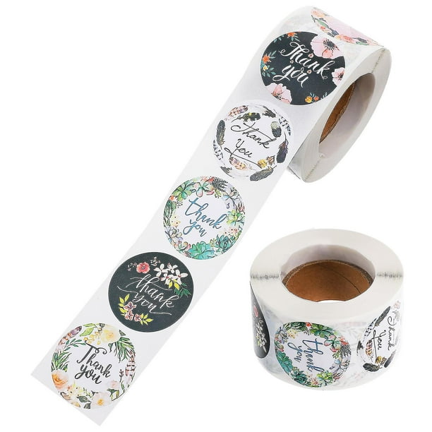 2 Rolls/1000pcs Gift Wrapping Sticker Party Favor Sticker Thank You ...