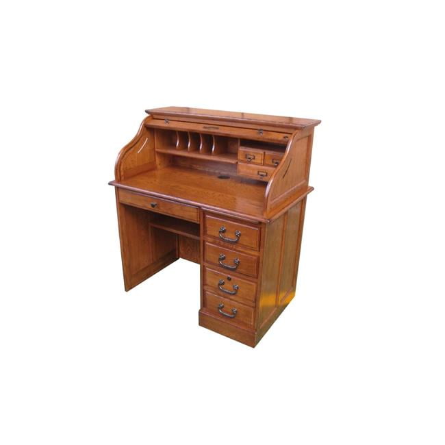 Homeroots 356127 40.5 x 24 x 45 in. Hardwood Student Roll Top Desk ...