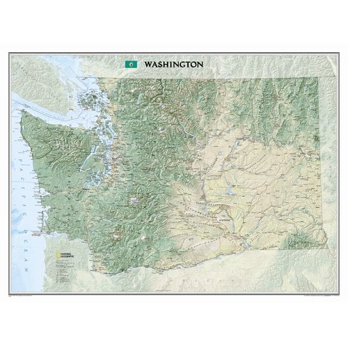 National Geographic Maps RE01020414 Washington State Wall Map - Walmart.com