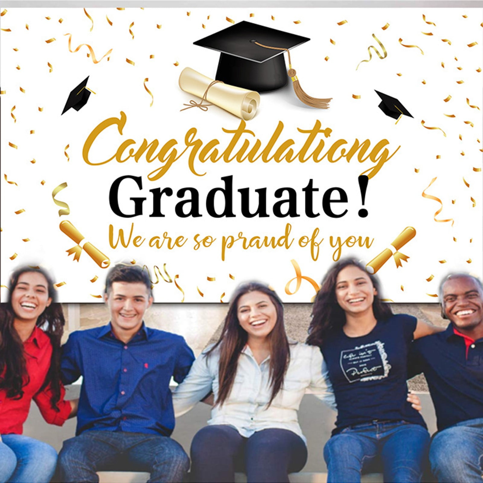 Fridja Large Graduation Party Banner Durable Selfie Background Cloth ...