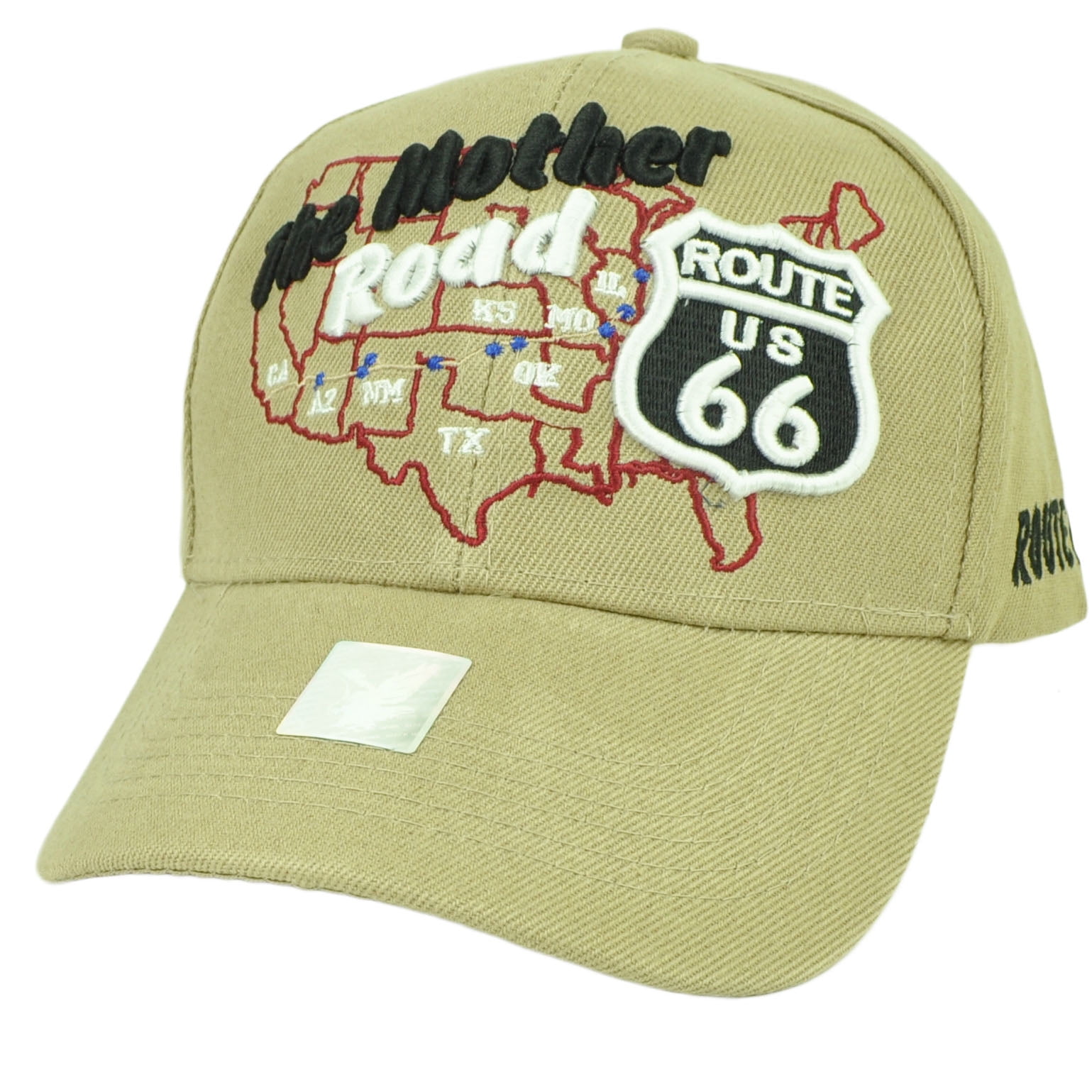The Mother Road Route US 66 America Map Highway First Hat Cap ...