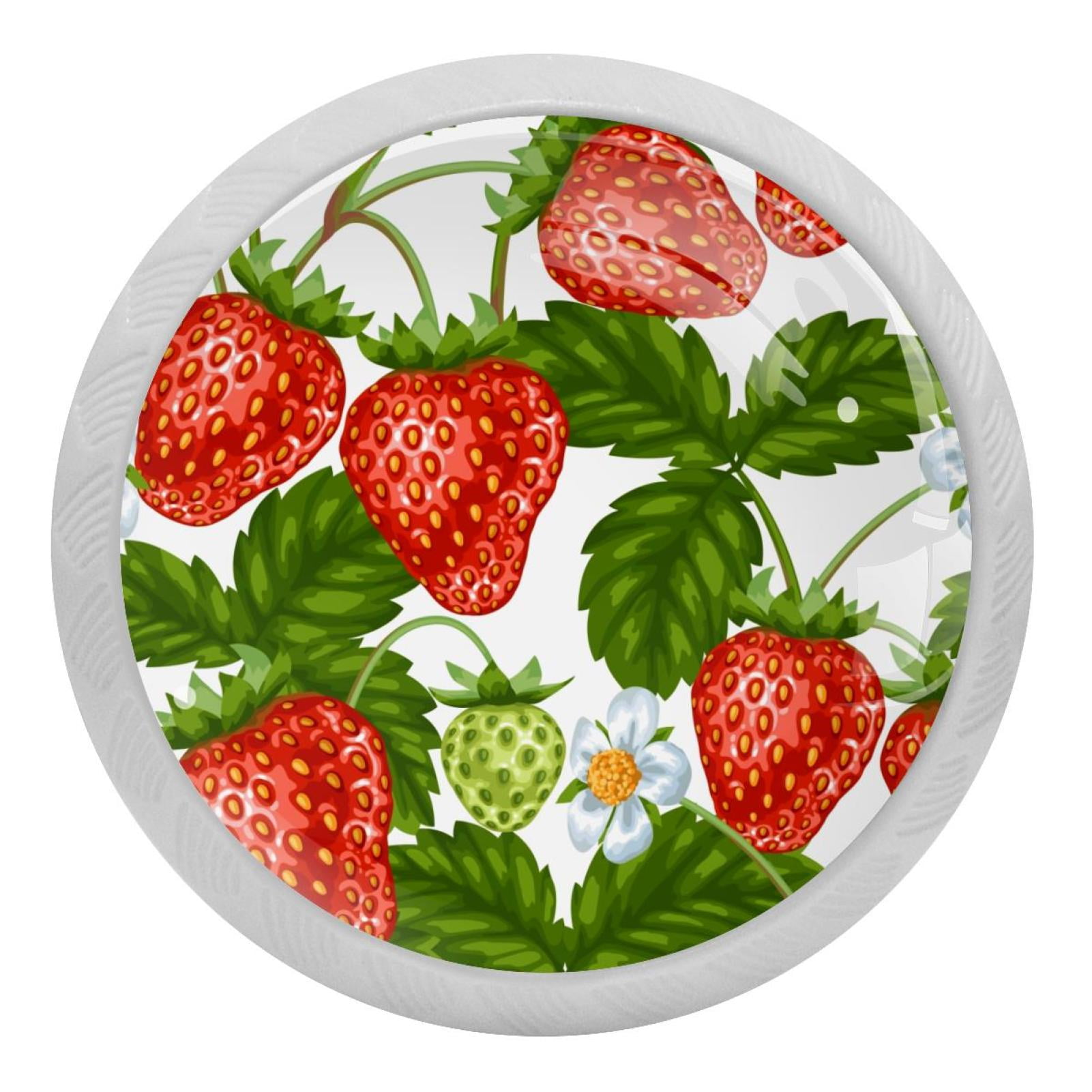 4PCS Round Strawberry Cabinet Fluorescence Knob Glowing in the Dark ...