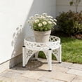 Single Tier Wrought Iron Plant Stand Floor Standing Potted Plant Shelf ...