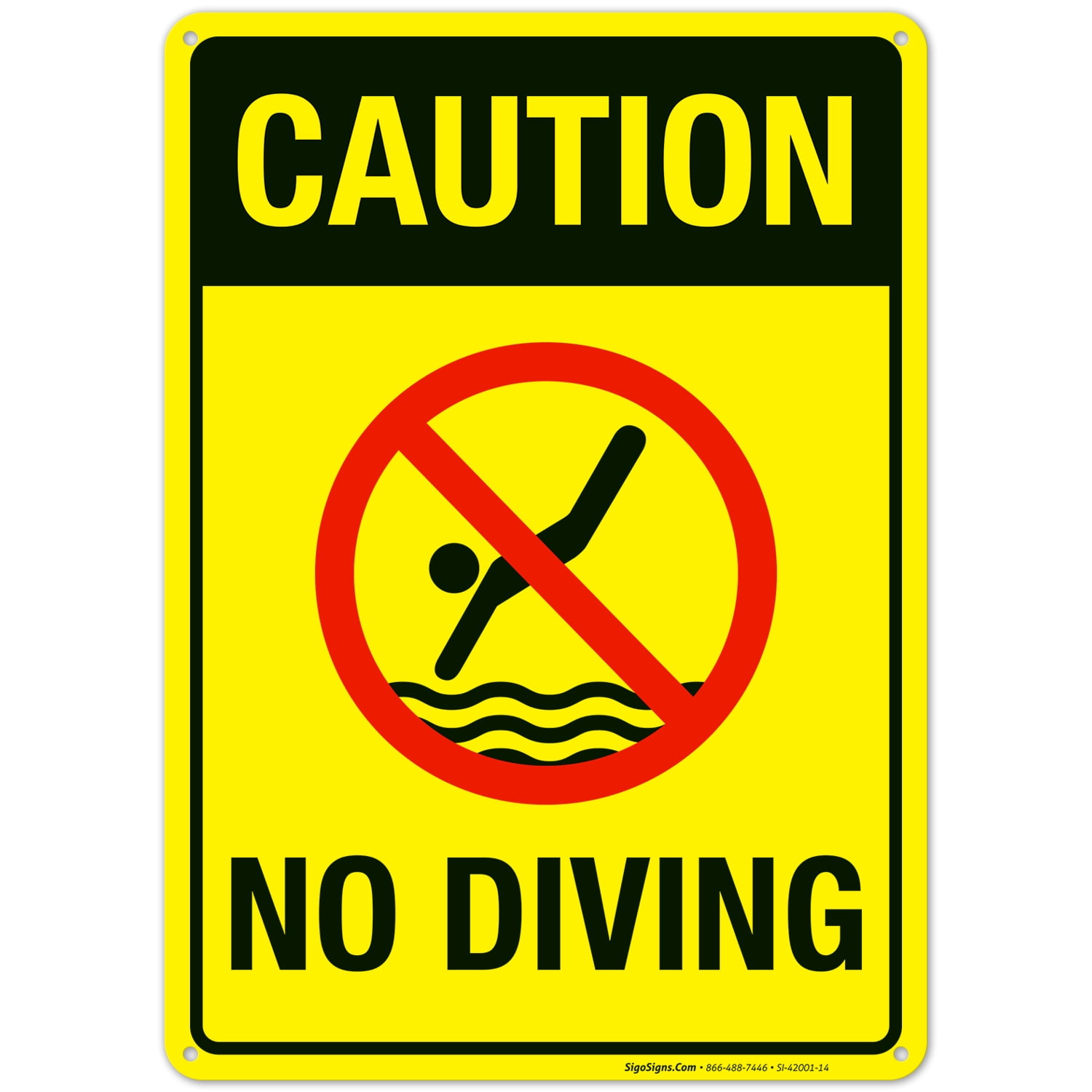 Caution No Diving Pool Sign, - Walmart.com