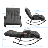 BALUS Rocking Chair, Leather Nursery Recliner with Adjustable Backrest ...