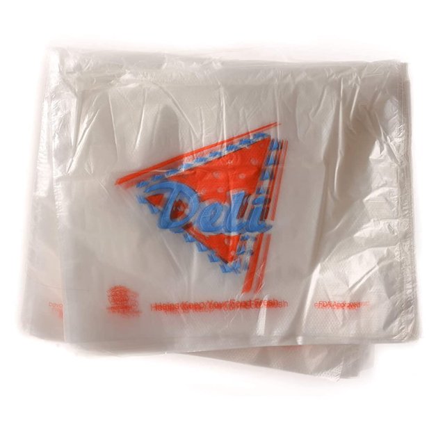[4000 Pack] Clear Plastic Deli Saddle Bags with Printed Logo 8.5x8.5 ...