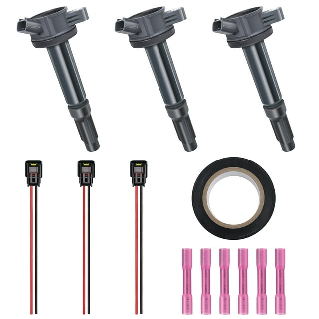 Performance Master Set of 3 Ignition Coils & Pigtail Connector Wiring ...