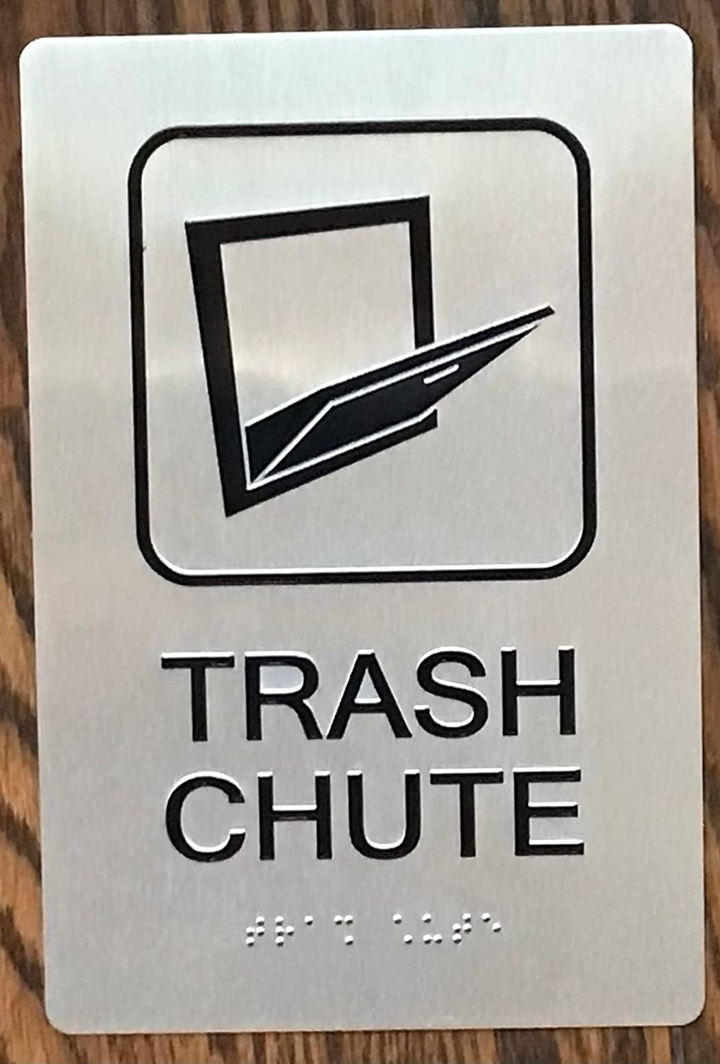 Trash Chute Sign -Braille Sign with Raised Tactile Graphics and Letters ...