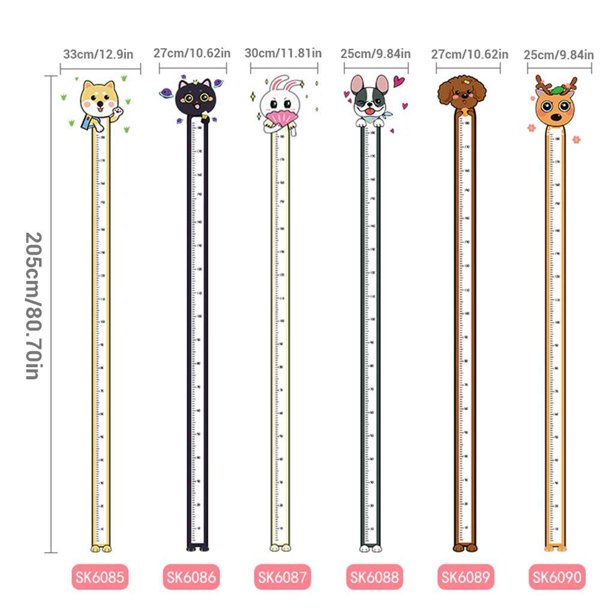 facefd Animal Height Ruler Cartoon Height Measure Sticker Cute Wall ...