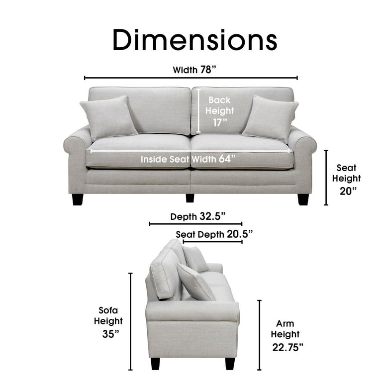 Sofa Seat Depth 20 | Baci Living Room