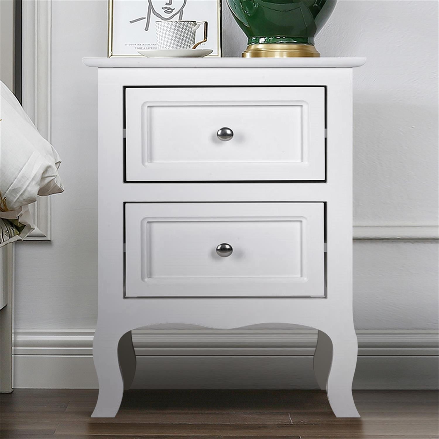 Veryke Night Stand for Bedroom, End Table with 2 Drawer, Modern Design ...