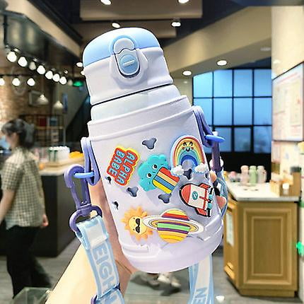 550ml Creative Stainless Steel Thermos Bottle With Cap Straw Cute Children School Tumbler Vacuum ...