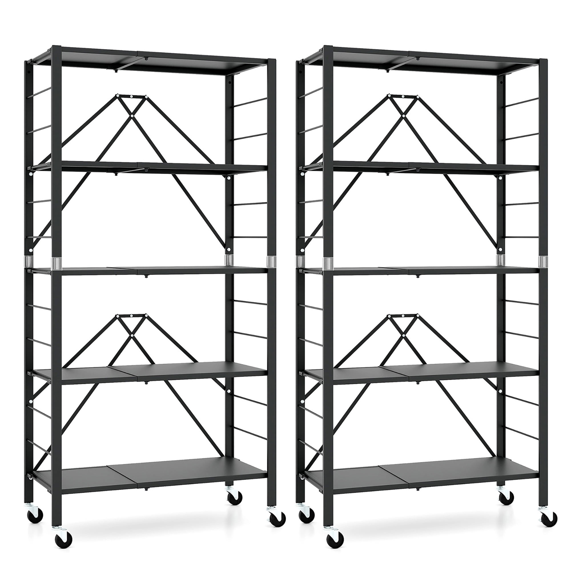 Click here for Gymax 2pcs Foldable Storage Shelf W/ Wheels Adjust... prices