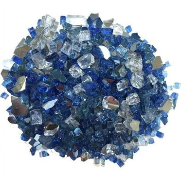 Dragon Glass 25 lb Reflective Tempered Fire Glass, 1/4", Cobalt Blue - Walmart.com