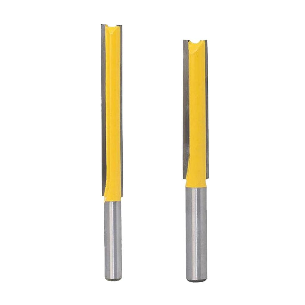 2x Extra Long Straight Router Bit Wood Milling Cutter Slotted Trimming ...