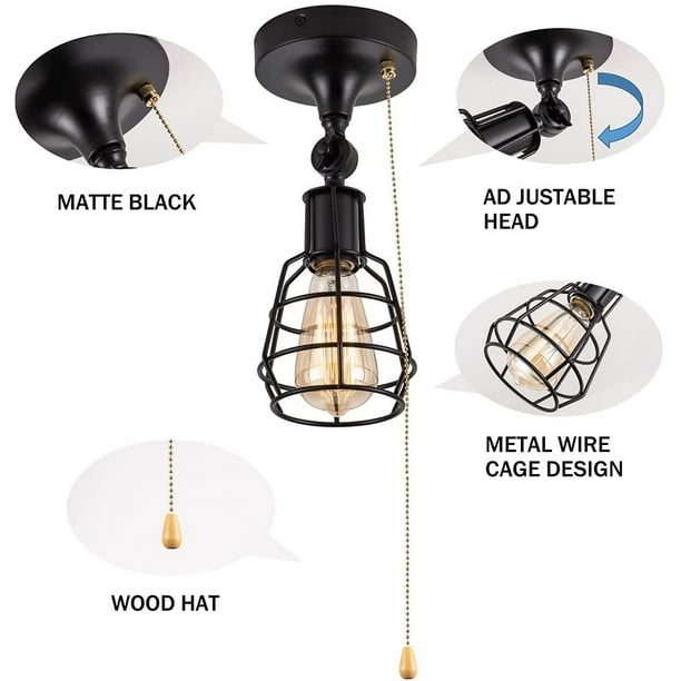 Pull Cord Ceiling Light Fixture | Shelly Lighting