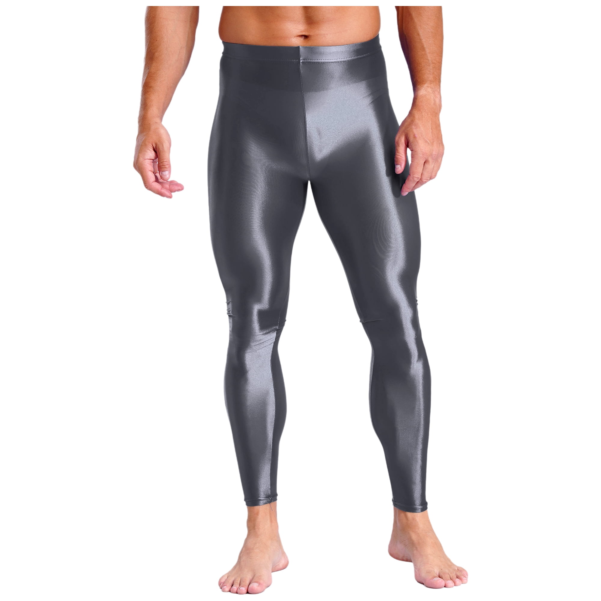 Click here for Jizyo Mens Shiny High Waist Leggings Stretch Compr... prices