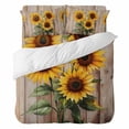 California King Size Duvet Cover 4 Piece Bedding Set Farm Sunflowers on ...