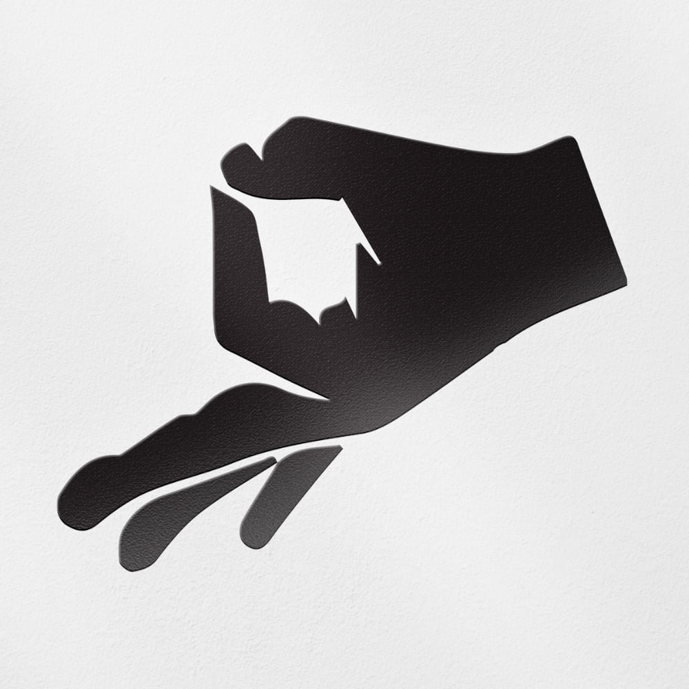 Transparent Decal Stickers Of Symbol Gotcha Hand (Black) Premium ...