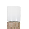 41 Inch Wood and Glass Mosaic Pattern Candle Holder, Brown and White ...