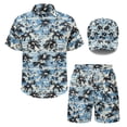 chaqlin Retro Blue Palm Tree Men’s Button Down Shirts,Summer Beach ...